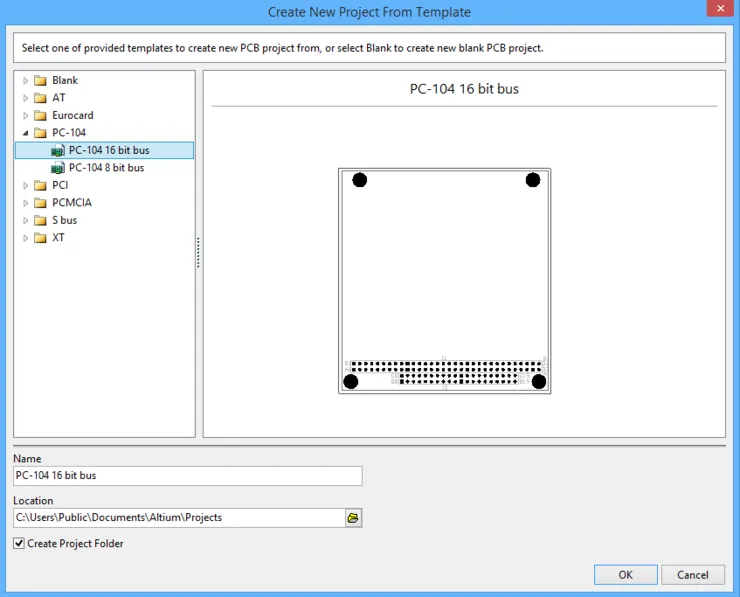 Create New Project From Template | Altium CircuitStudio Technical Documentation